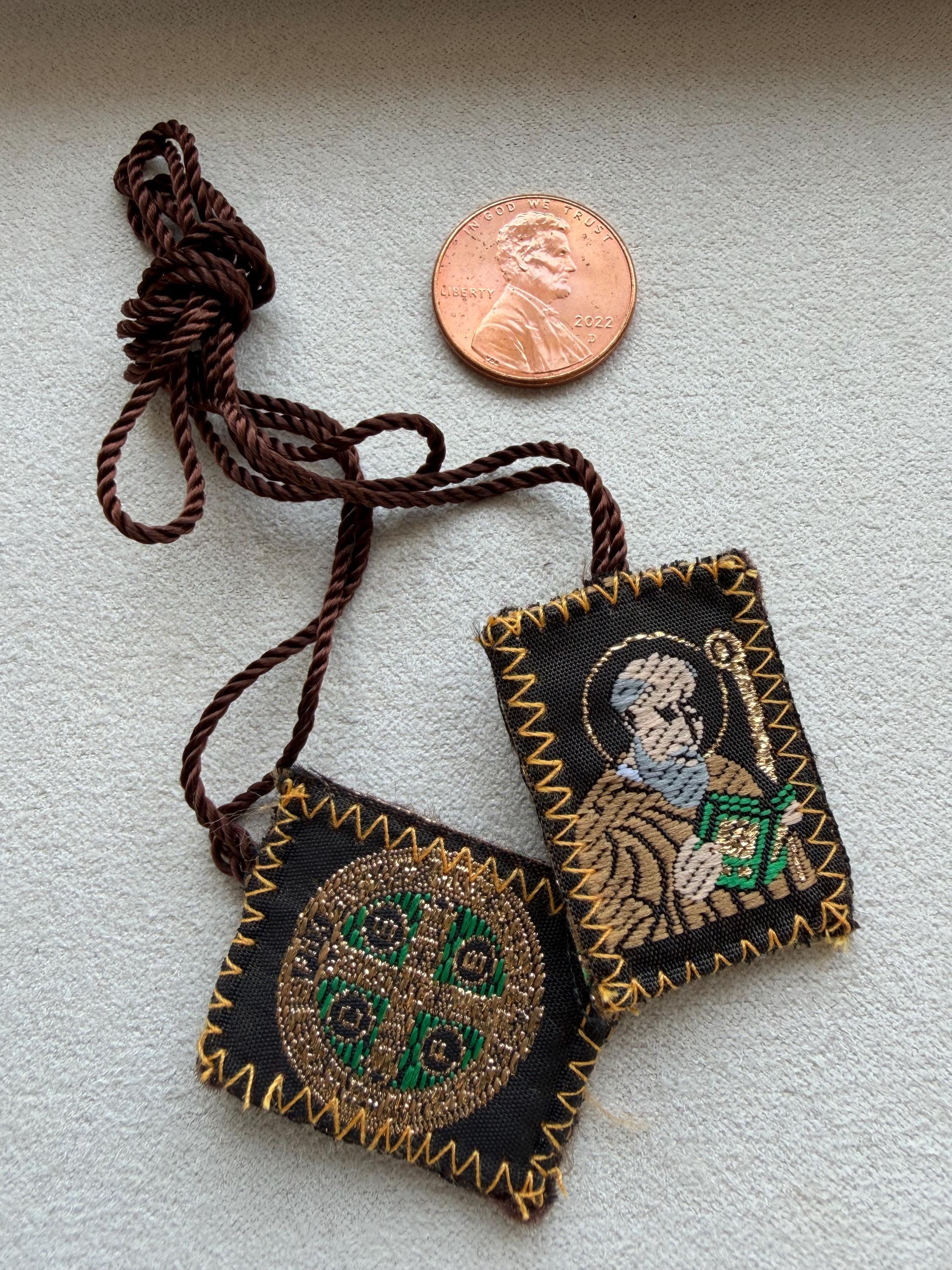 St. Benedict Scapular – Catholic Devotional Brown Scapular With ...
