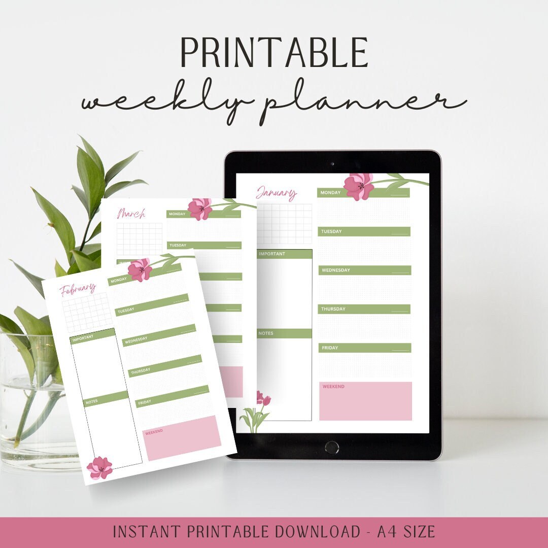 Weekly Planner Printable | Printable Weekly Task List PDF | to Do List ...