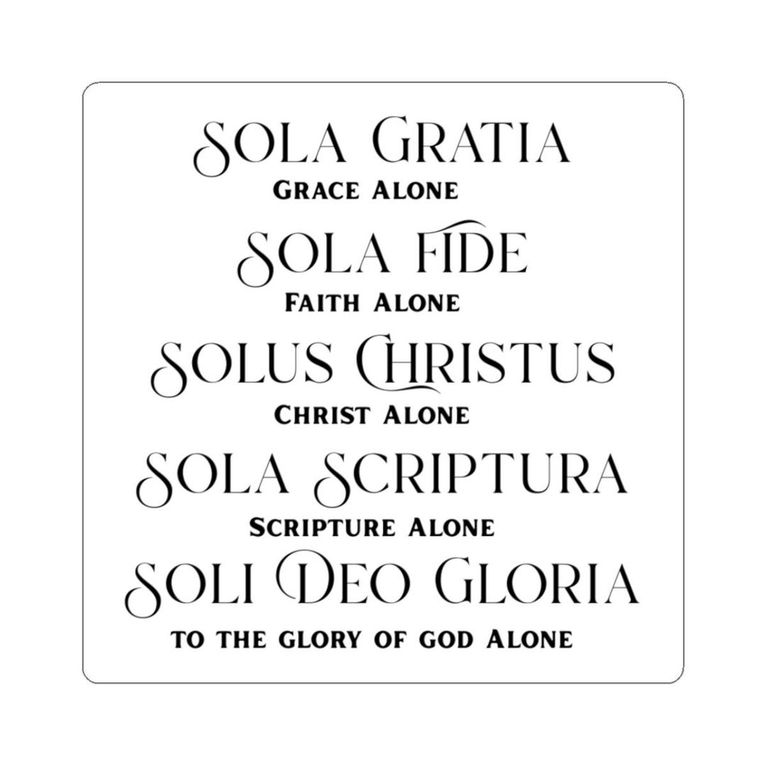 5 Solas Faith Sticker | Christian Reformation Decal - Etsy