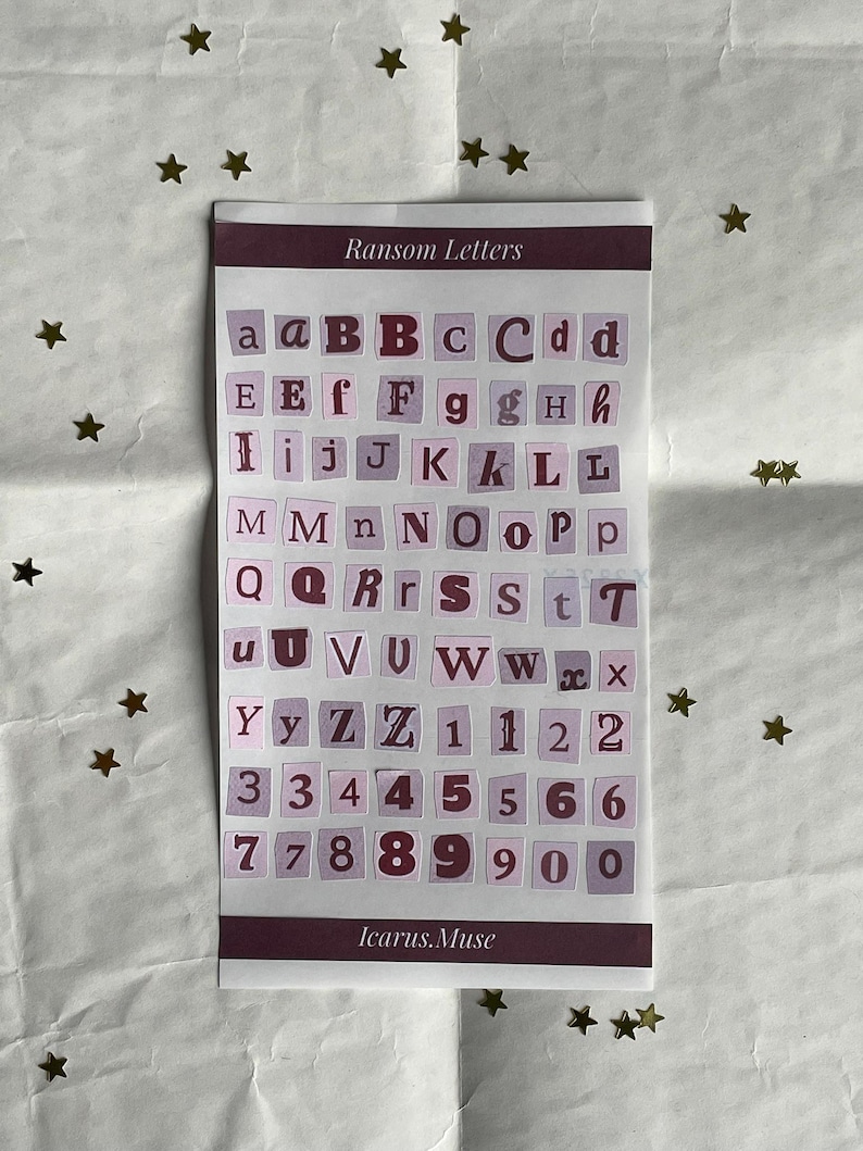 Ransom Letter Sticker Sheet | Journaling Stickers | - Etsy