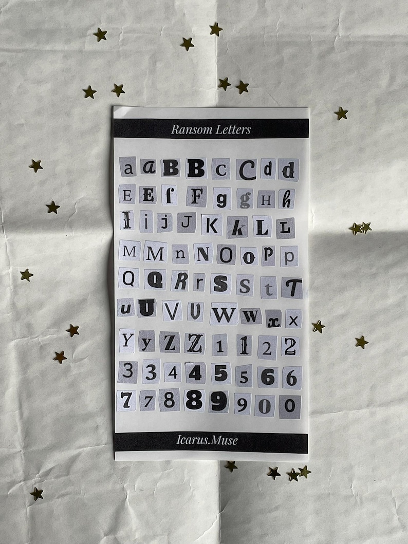 Ransom Letter Sticker Sheet - Etsy
