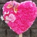 Cemetery Flowers, Pink Heart Wreath, Roadside Memorial, Funeral ...