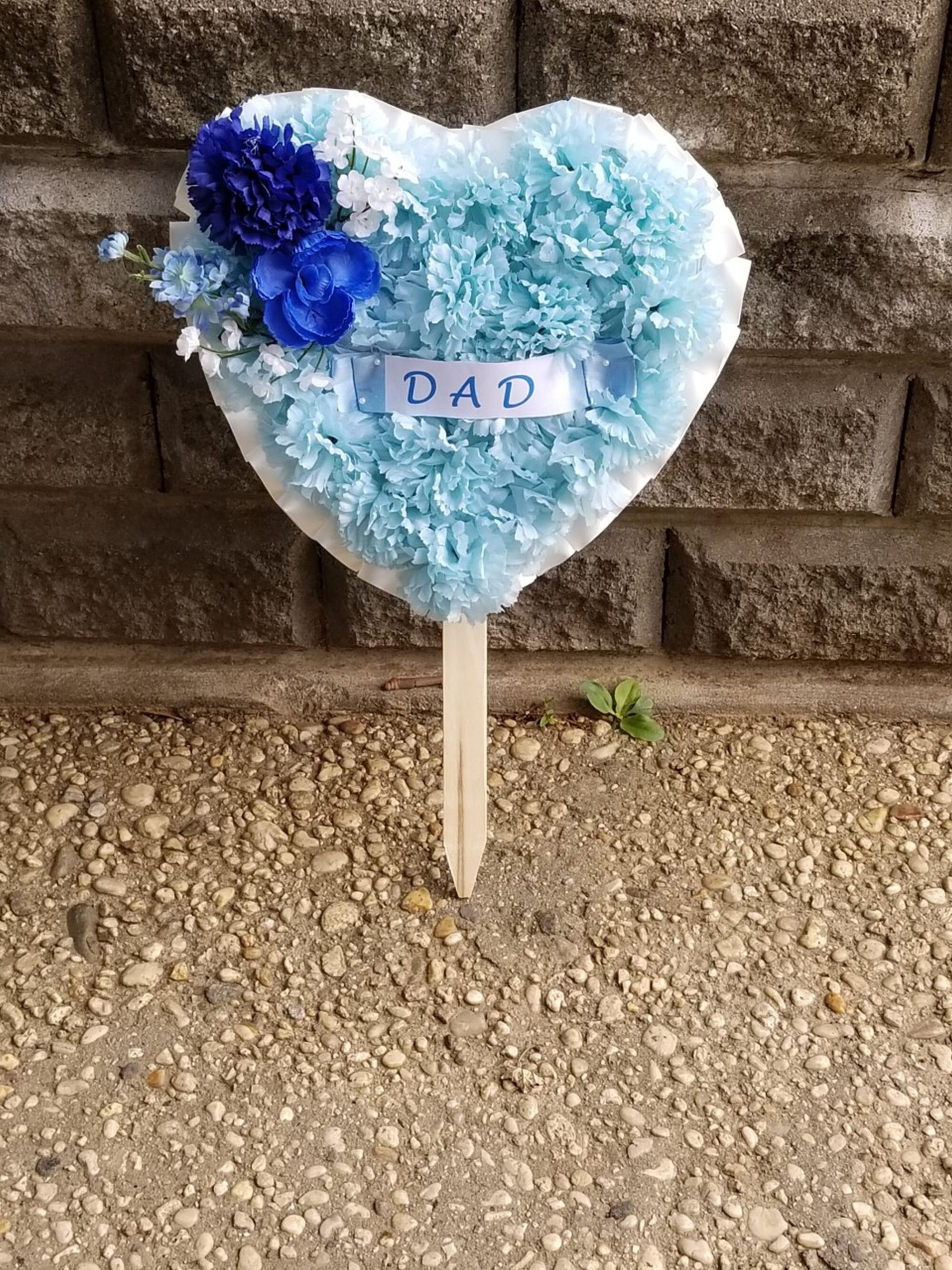 DAD Cemetery Heart Wreath DAD Memorial Artificial Flowers - Etsy