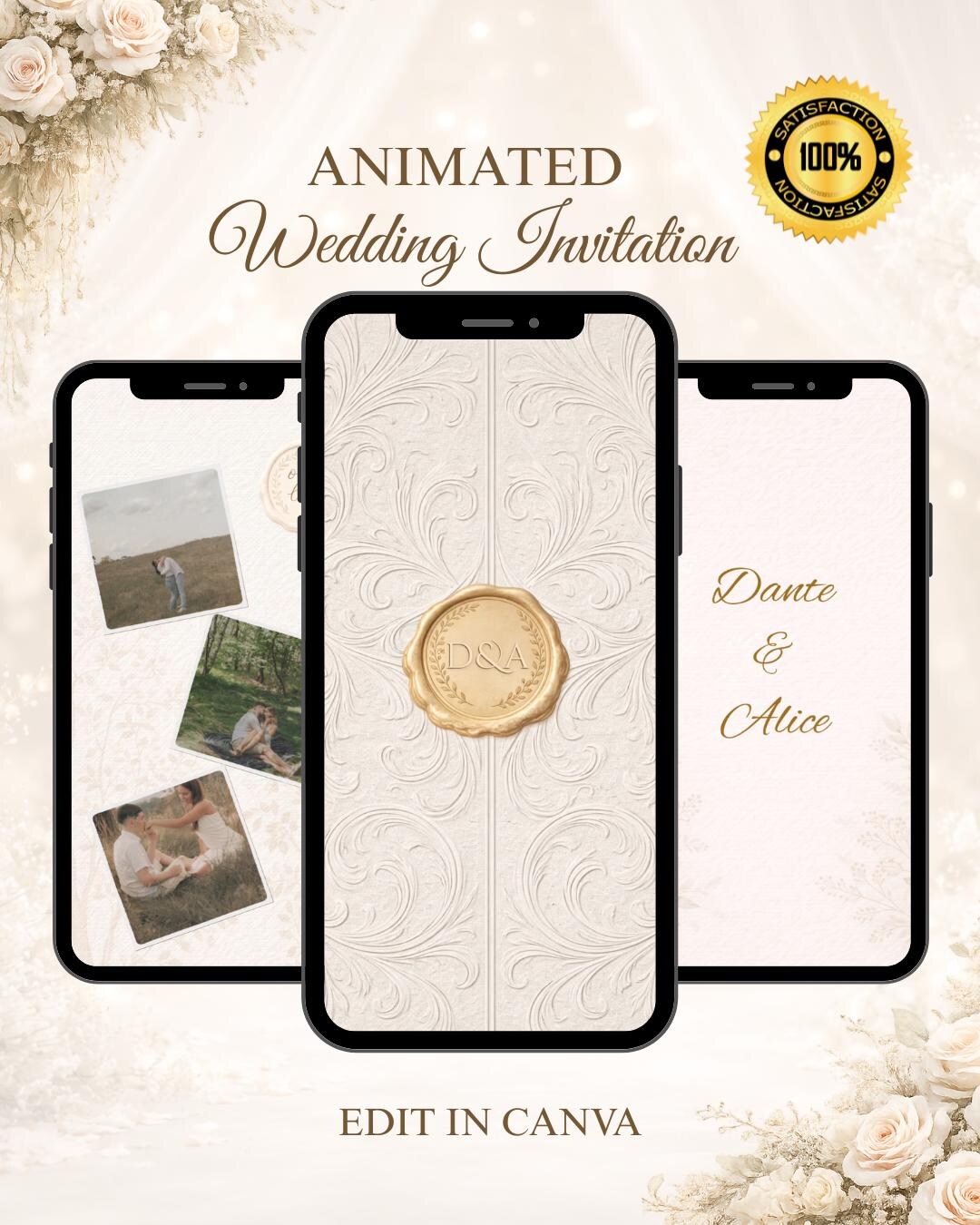 Civil Wedding Invitation Template – Editable in Canva, Instant Download ...