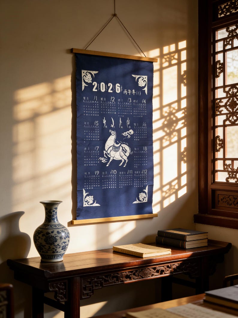 Calendar - Year of the Horse 2026 – Hand-painted Batik Zodiac Wall ...