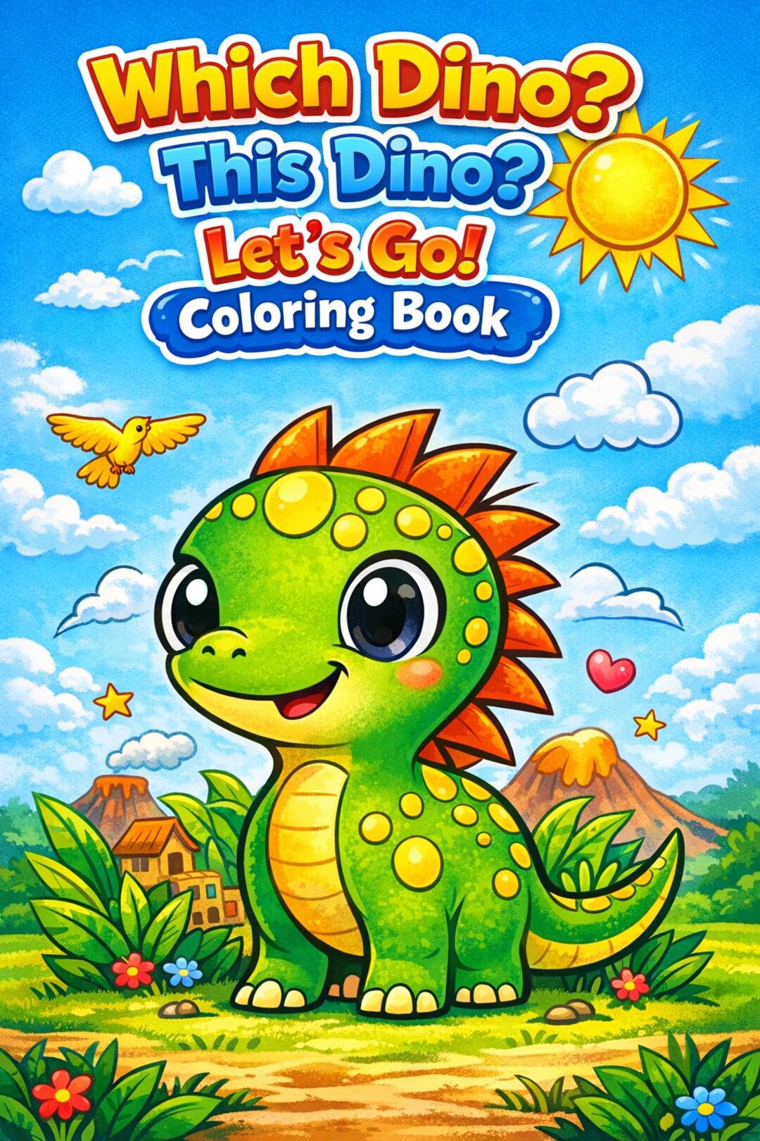 Kids Dinosaur Coloring Book: Which Dino? This Dino? Let’s Go! - Etsy