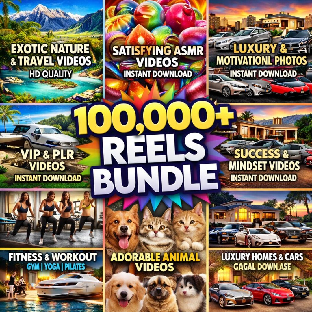 100,000+ Viral Reels Bundle, AI Animated Content Kit (PLR MRR) - Etsy