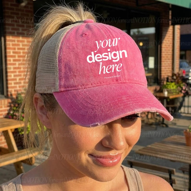 Infinity Her Tess Hat Mockup Rose Pink Hat Mocks Mesh Baseball Cap - Etsy