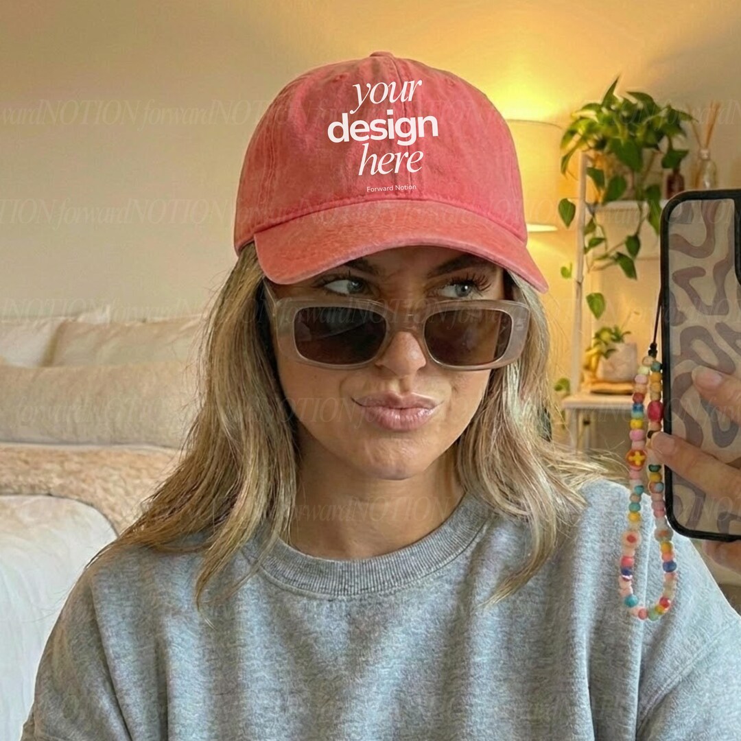 Sherbet Infinity Her Cassie Hat Mockup Orange Baseball Cap Mock - Etsy