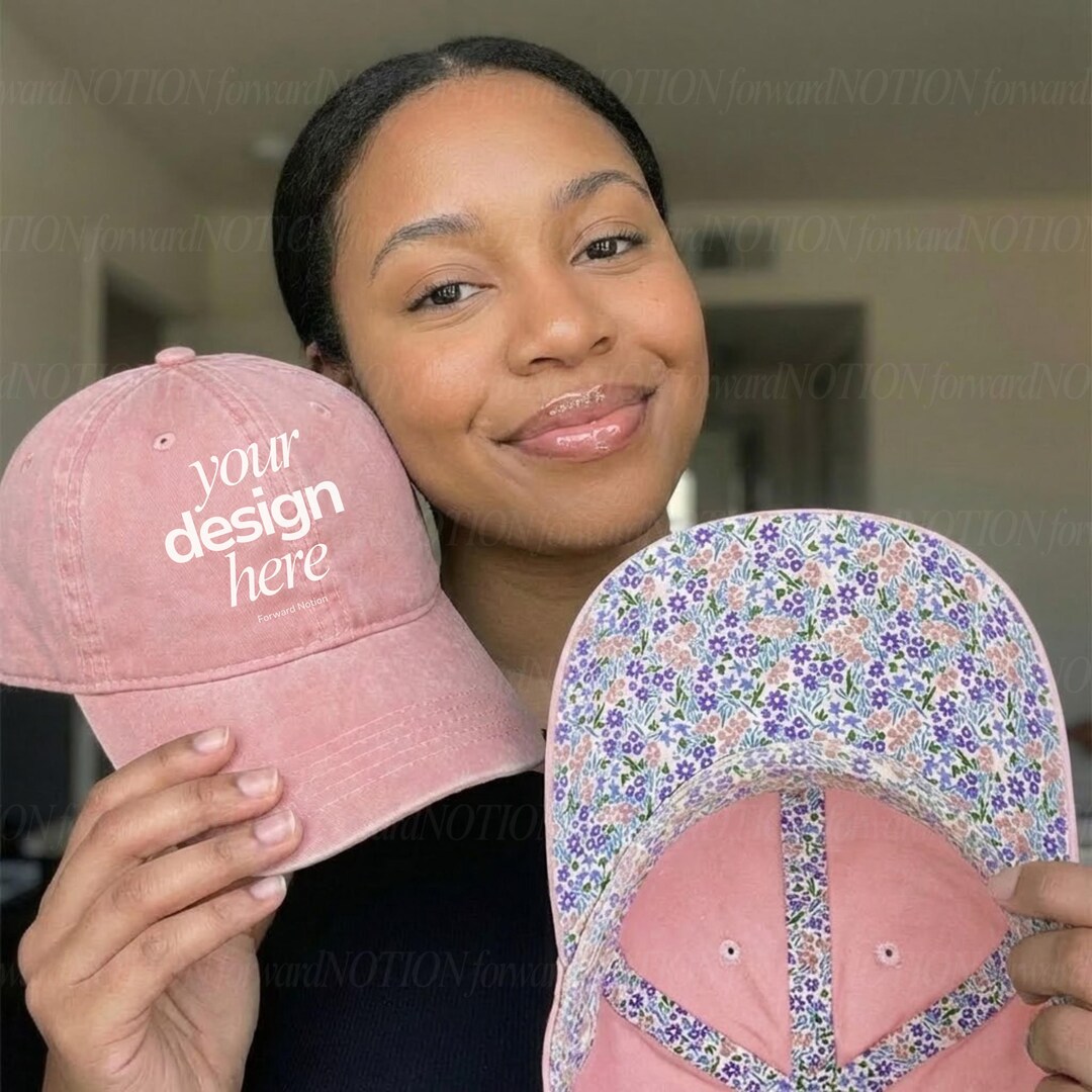 Infinity Her Cassie Hat Mockup Dusty Pink Floral Baseball Cap Mock - Etsy