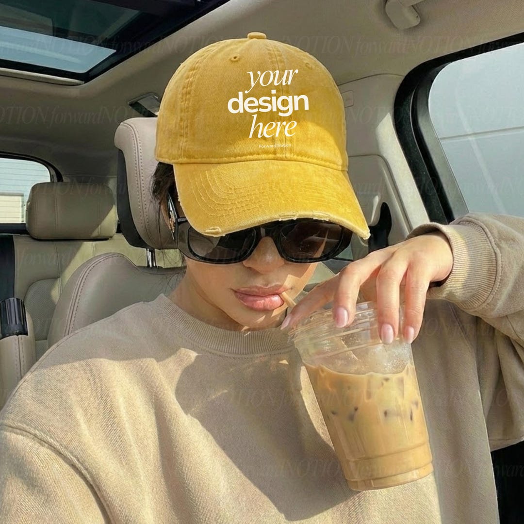 Infinity Her Cassie Hat Mockup Sunset Yellow Baseball Cap Mock - Etsy