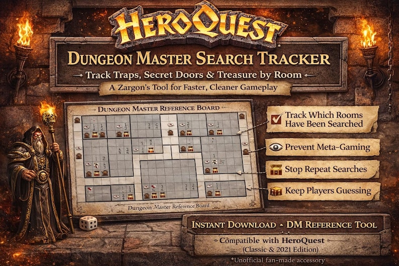 Heroquest Hero Search Tracker - Etsy
