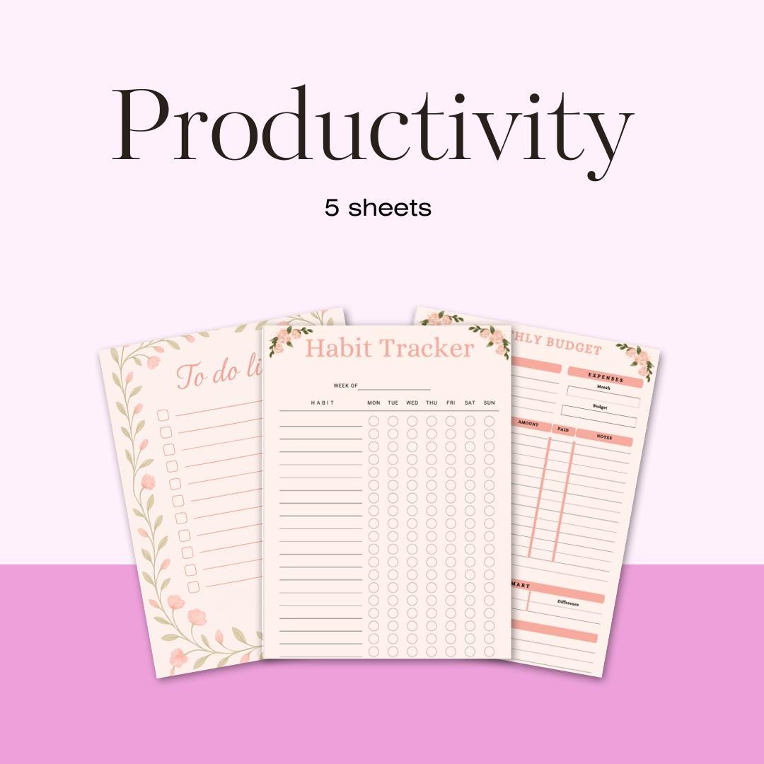 Printable Productivity Sheets - Etsy