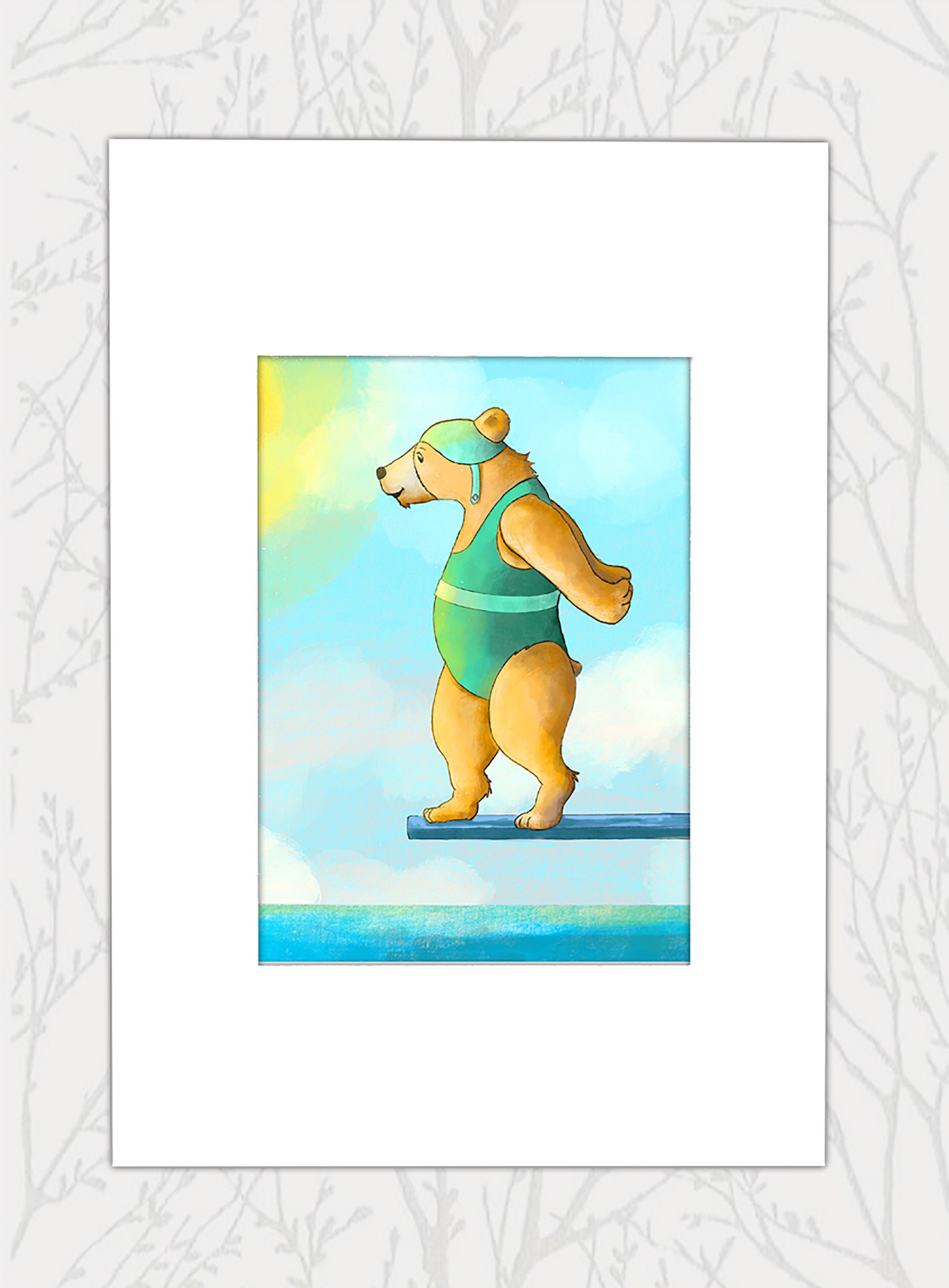 Learning to Leap Bears Illustration Fun Whimsical - Etsy