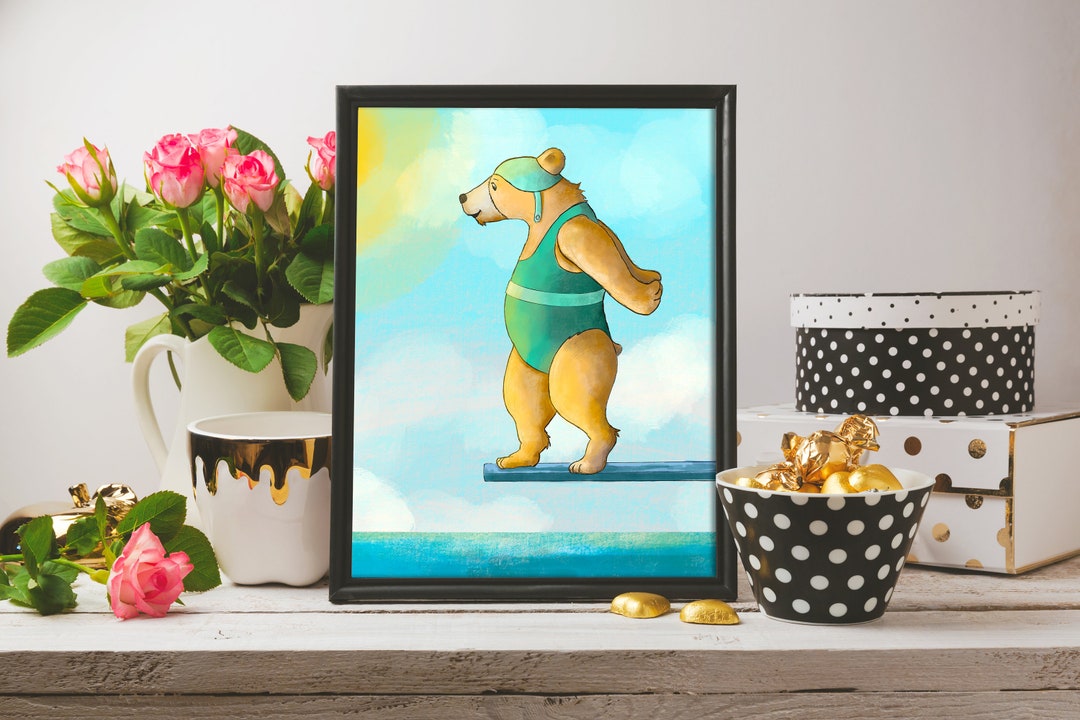 Learning to Leap - Bears, Illustration, Fun, Whimsical, Animals ...