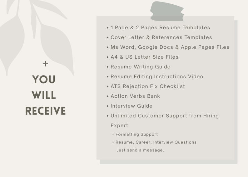 HR Approved ATS Friendly Resume Template, Word Google Docs CV, Modern ...