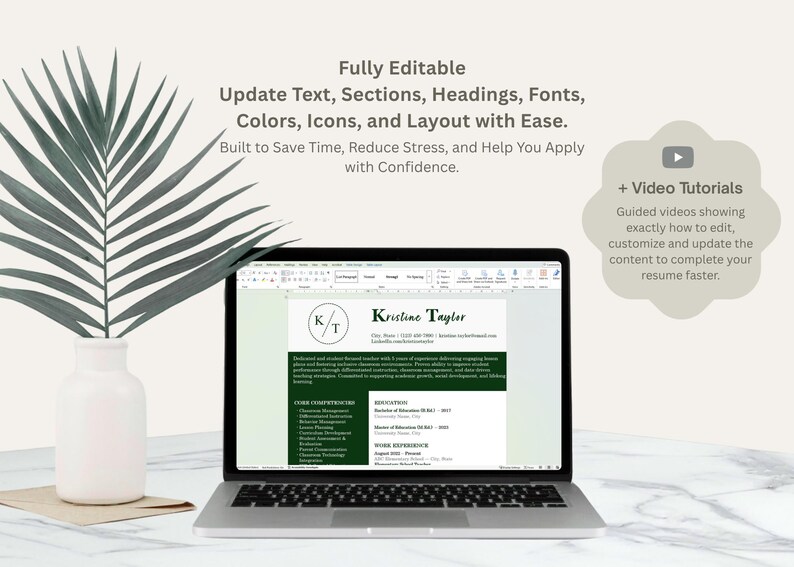 HR Approved ATS Resume Template | Modern Cv, Cover Letter (word, Google ...