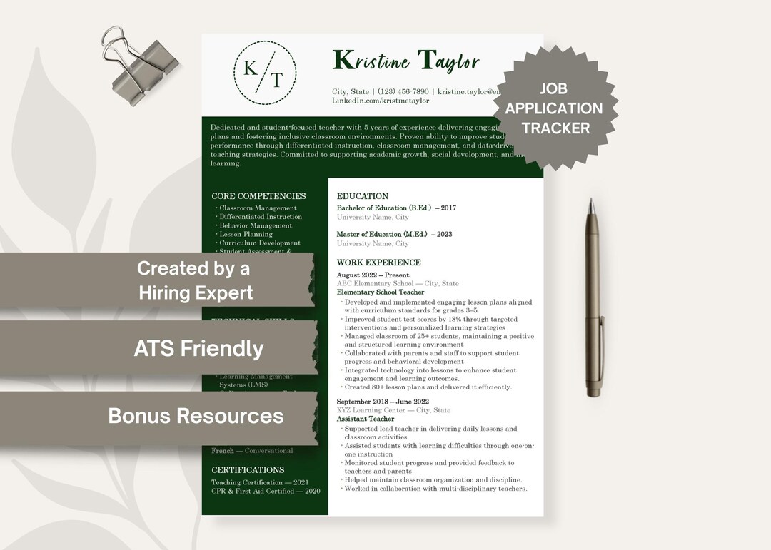 HR Approved ATS Resume Template | Modern Cv, Cover Letter (word, Google ...