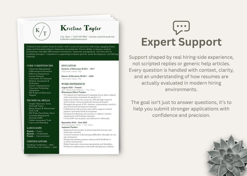 HR Approved ATS Resume Template | Modern Cv, Cover Letter (word, Google ...