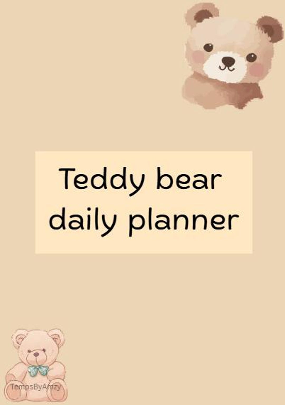Teddy Bear Daily Planner | Printable | Undated Planner PDF | To-do ...