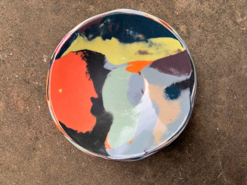 Rainbow Blob Nerikomi Ceramic Bowl Jewelry Dish 4 - Etsy