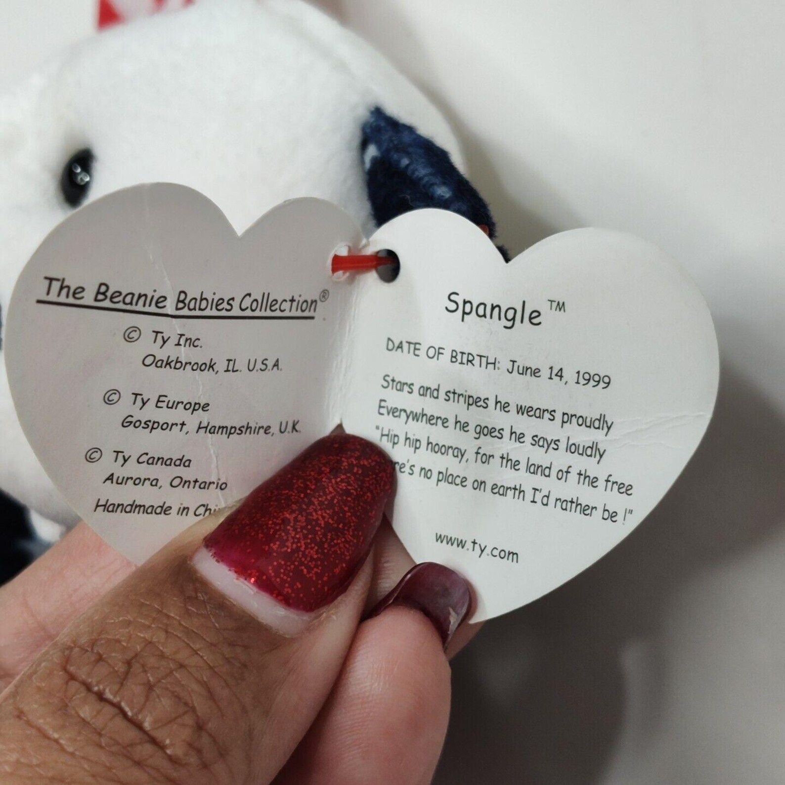 Ty Beanie Babies Spangle the Bear Stuffed Animal Plush Toy Patriotic ...