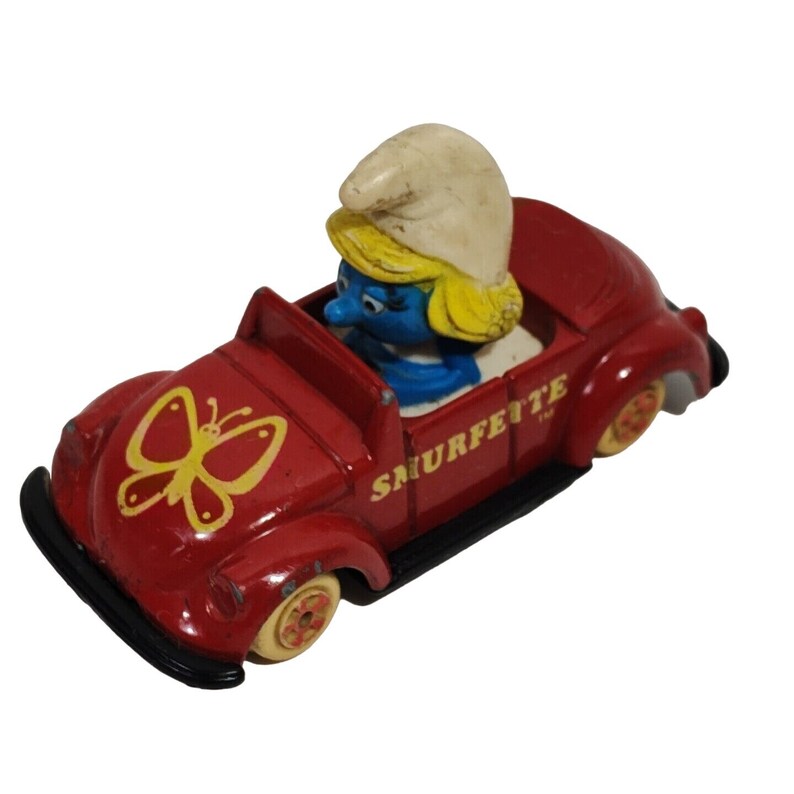 Vintage ERTL Smurf Smurfette Diecast Car 1982 FLAWS - Etsy