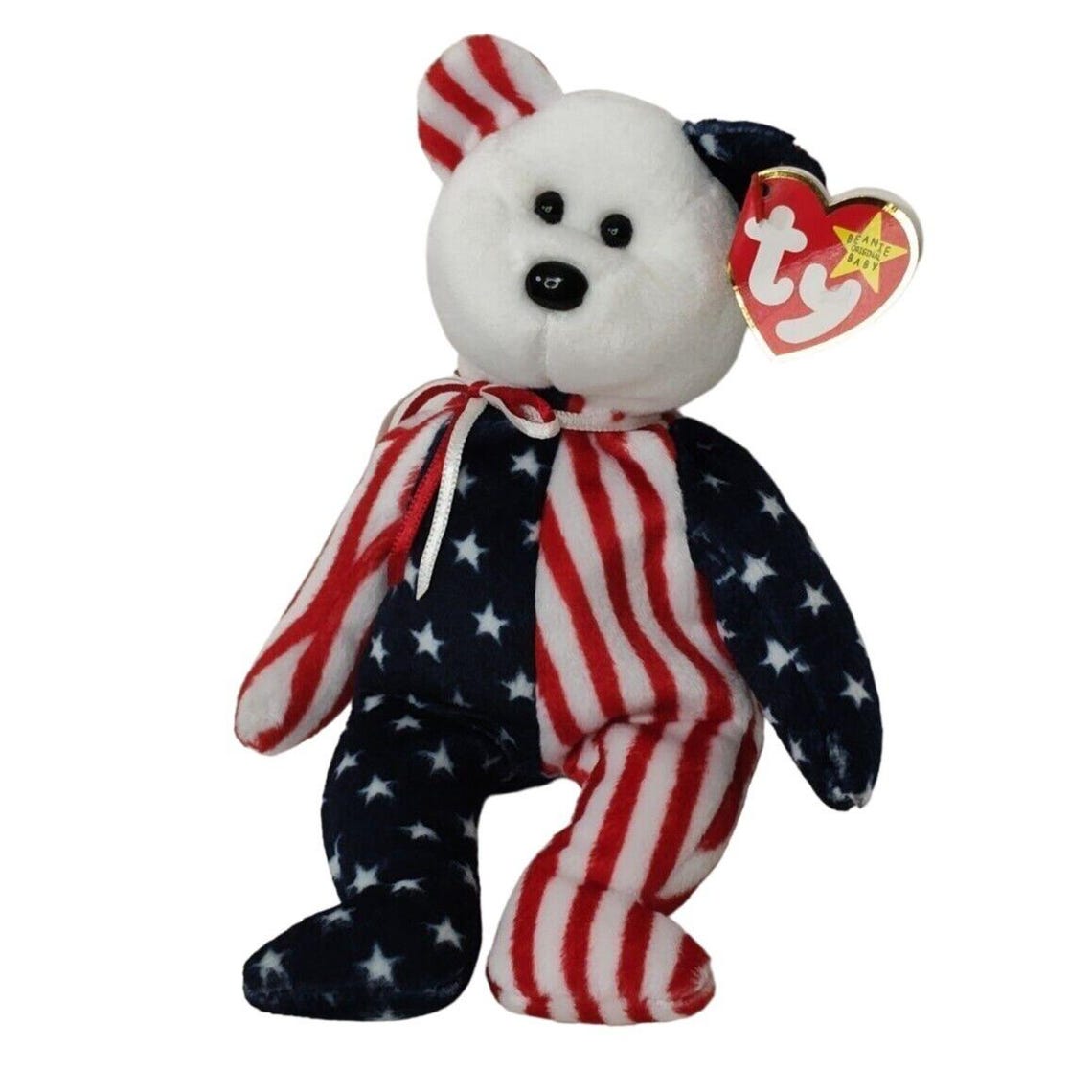 Ty Beanie Babies Spangle the Bear Stuffed Animal Plush Toy Patriotic ...