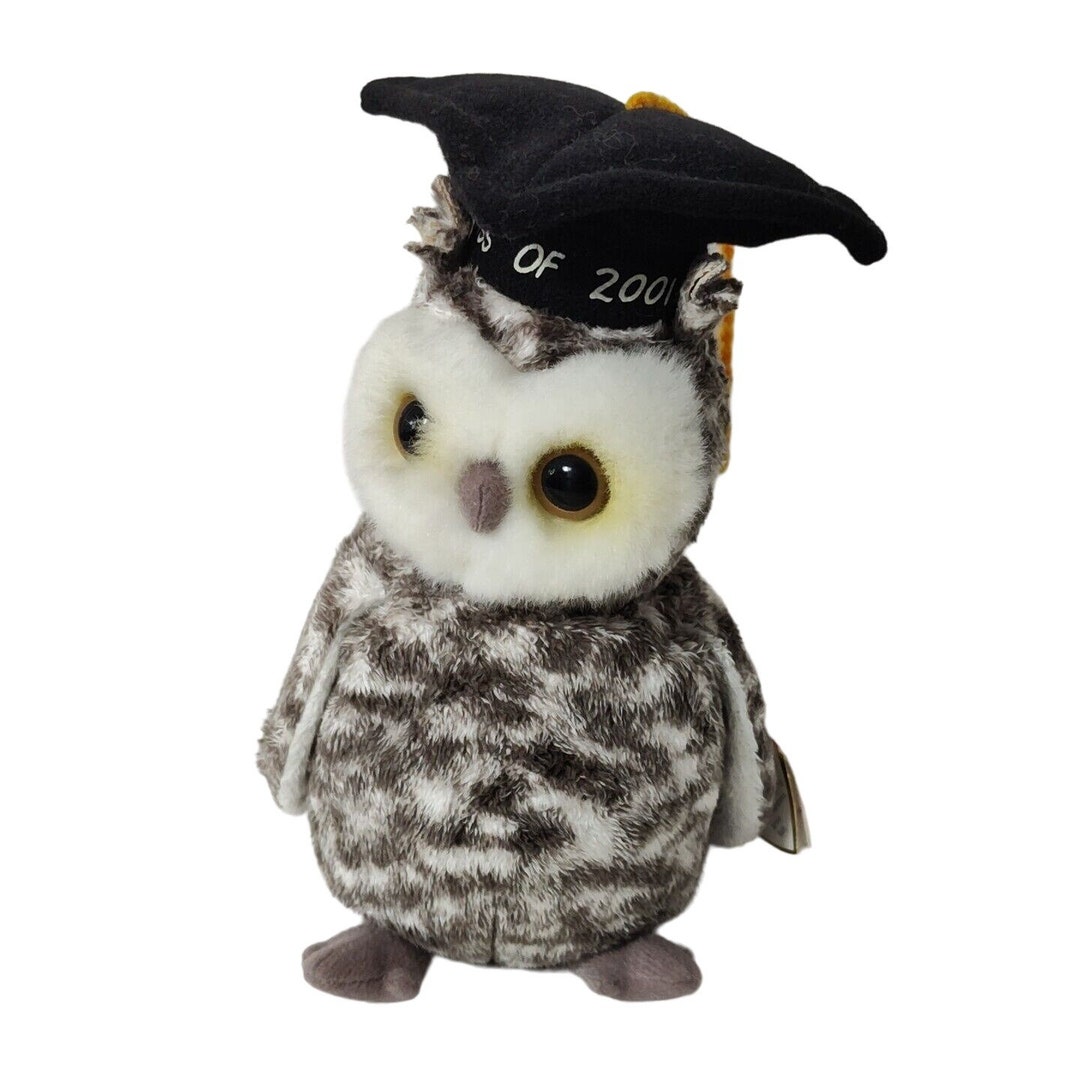 Ty Beanie Babies Smart the Owl Gray Plush Toy With Hang Tag Class of ...