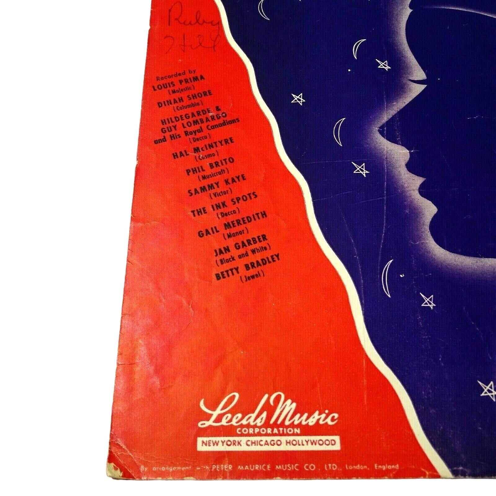 Vintage 1946 the Gypsy Billy Reid Piano Leeds Music Sheet Music - Etsy