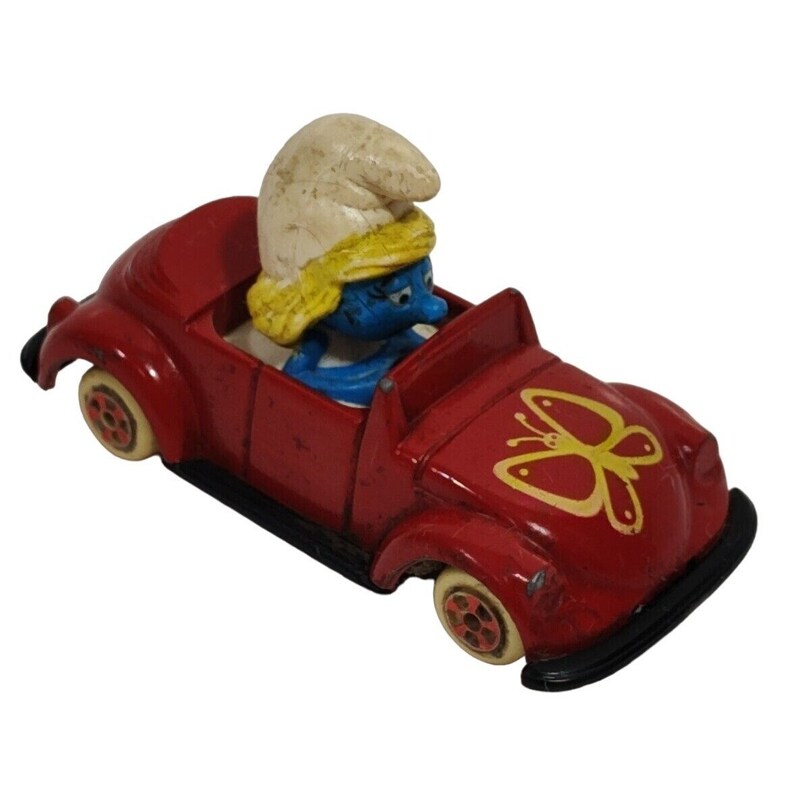 Vintage ERTL Smurf Smurfette Diecast Car 1982 FLAWS - Etsy