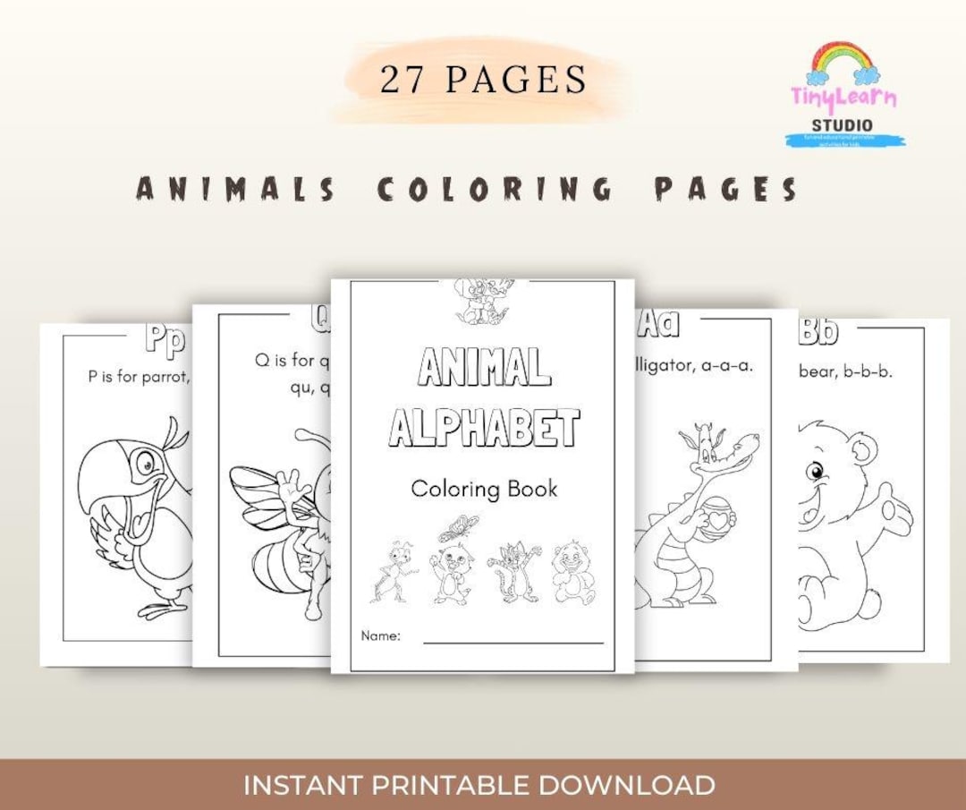 27 Baby Animal Coloring Pages - Zoo Animals - Toddler Activity Digital ...