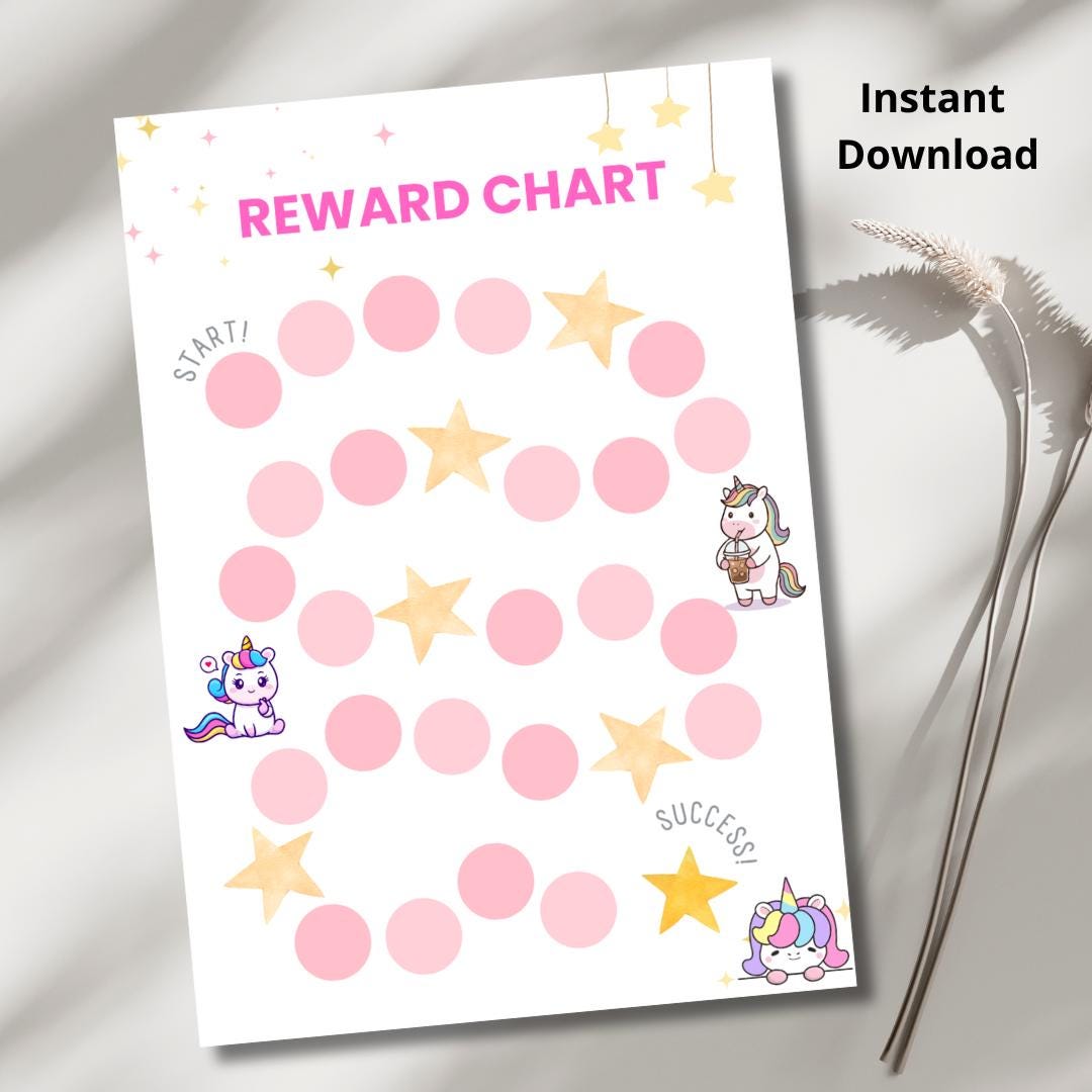Unicorn Potty Training Reward Bundle Printable | Unicorn Sticker Chart ...