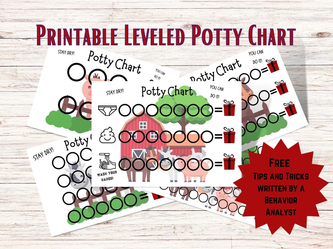 Farm Animal Potty Chart, Potty Training System, Printable Potty ...