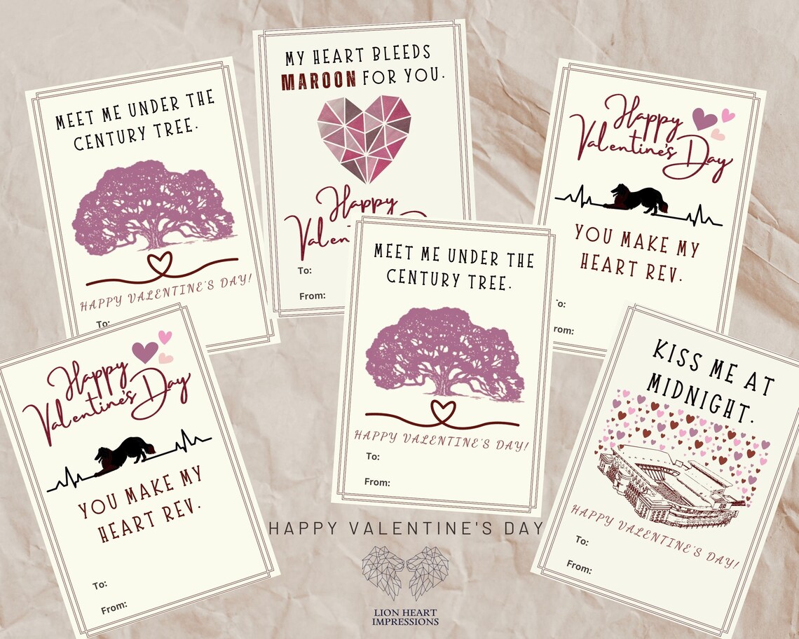 Printable Aggie Valentine's Day Cards, Classroom Valentines Day Cards ...