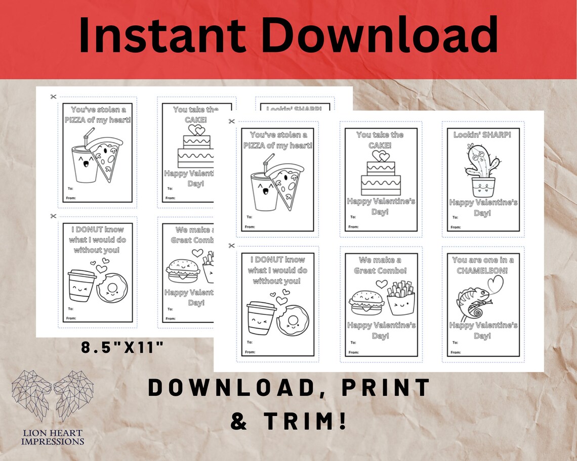 Coloring Printable Valentine's Day Cards, Classroom Valentine's Day ...