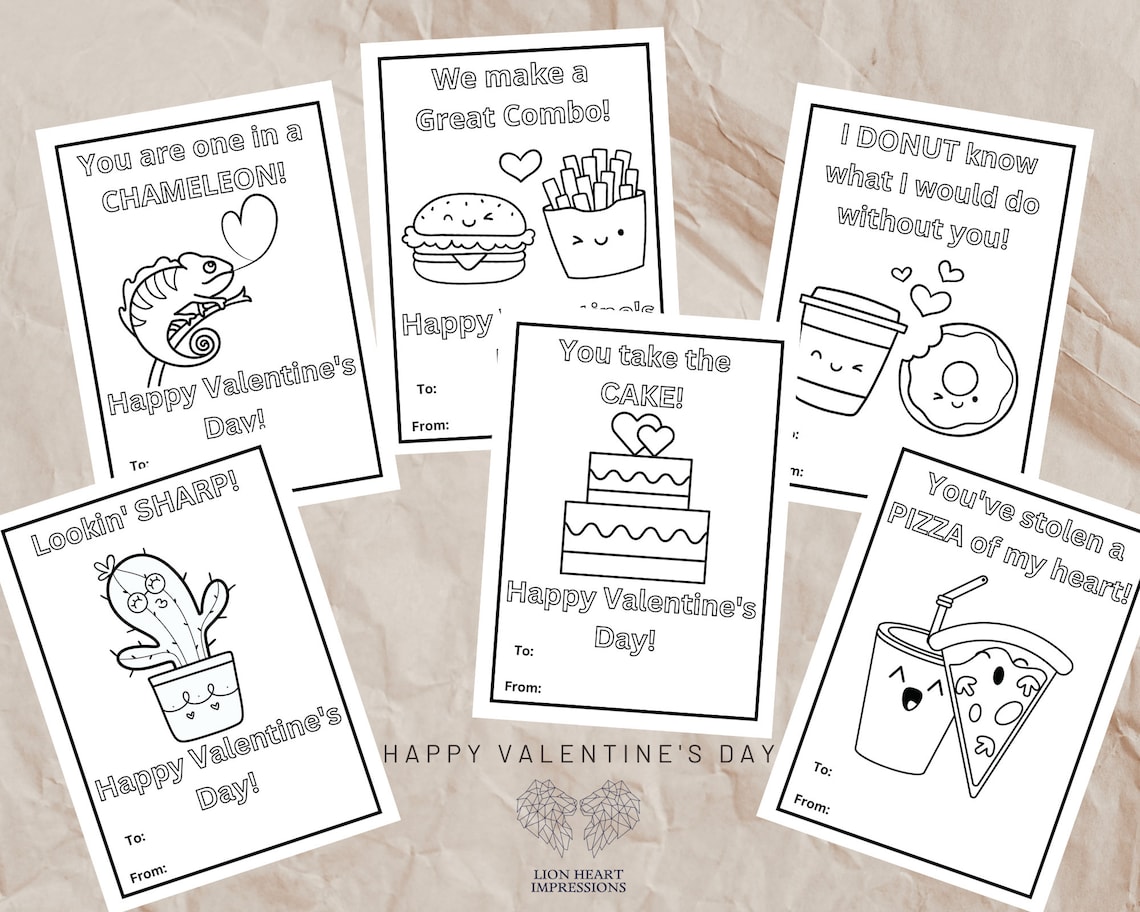 Coloring Printable Valentine's Day Cards, Classroom Valentine's Day ...