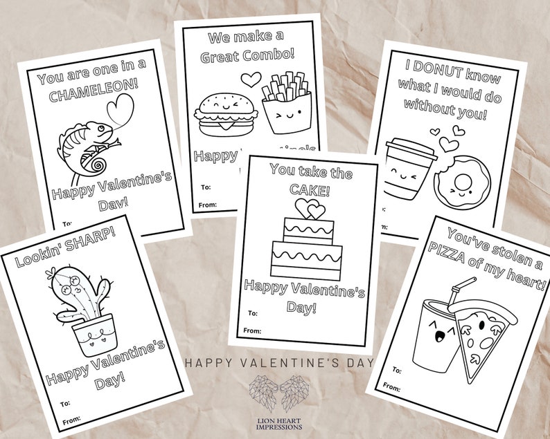 Coloring Printable Valentine's Day Cards, Classroom Valentine's Day ...
