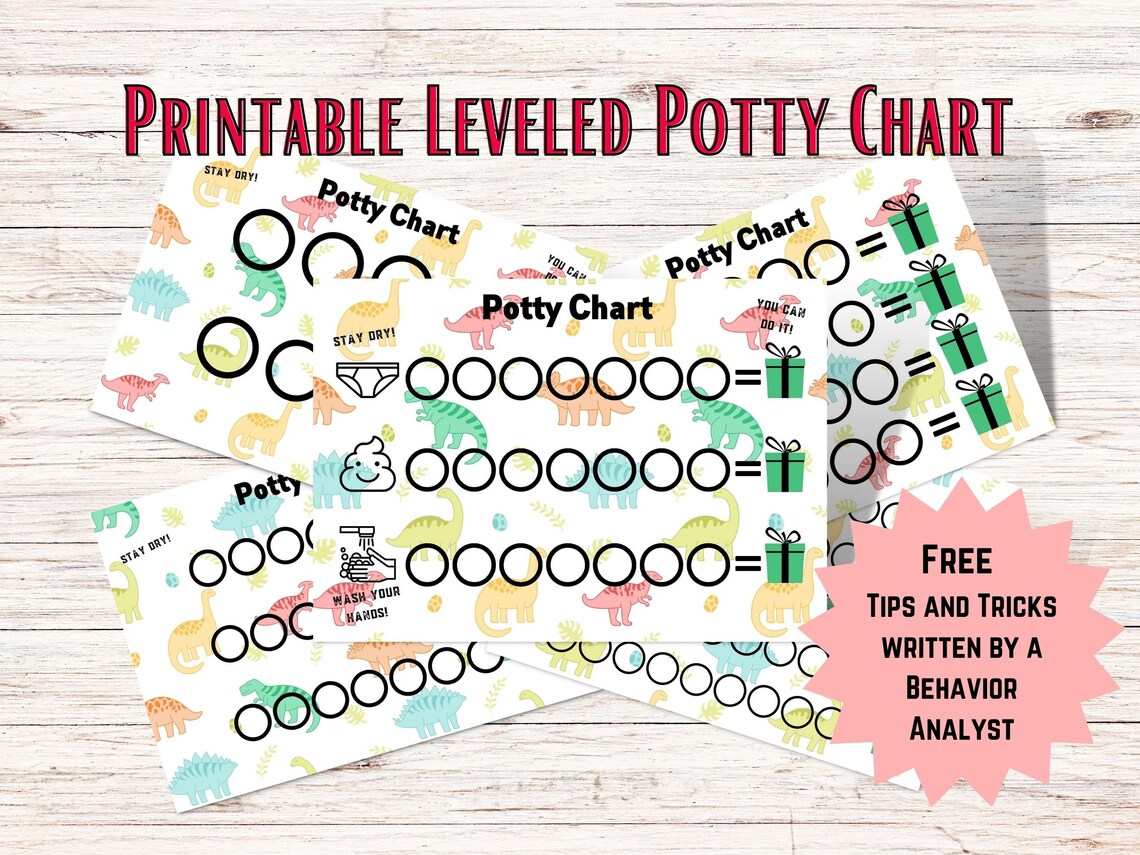 Dinosaur Potty Chart, Potty Training System, Printable Potty Training ...