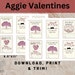 Printable Aggie Valentine's Day Cards, Classroom Valentines Day Cards ...
