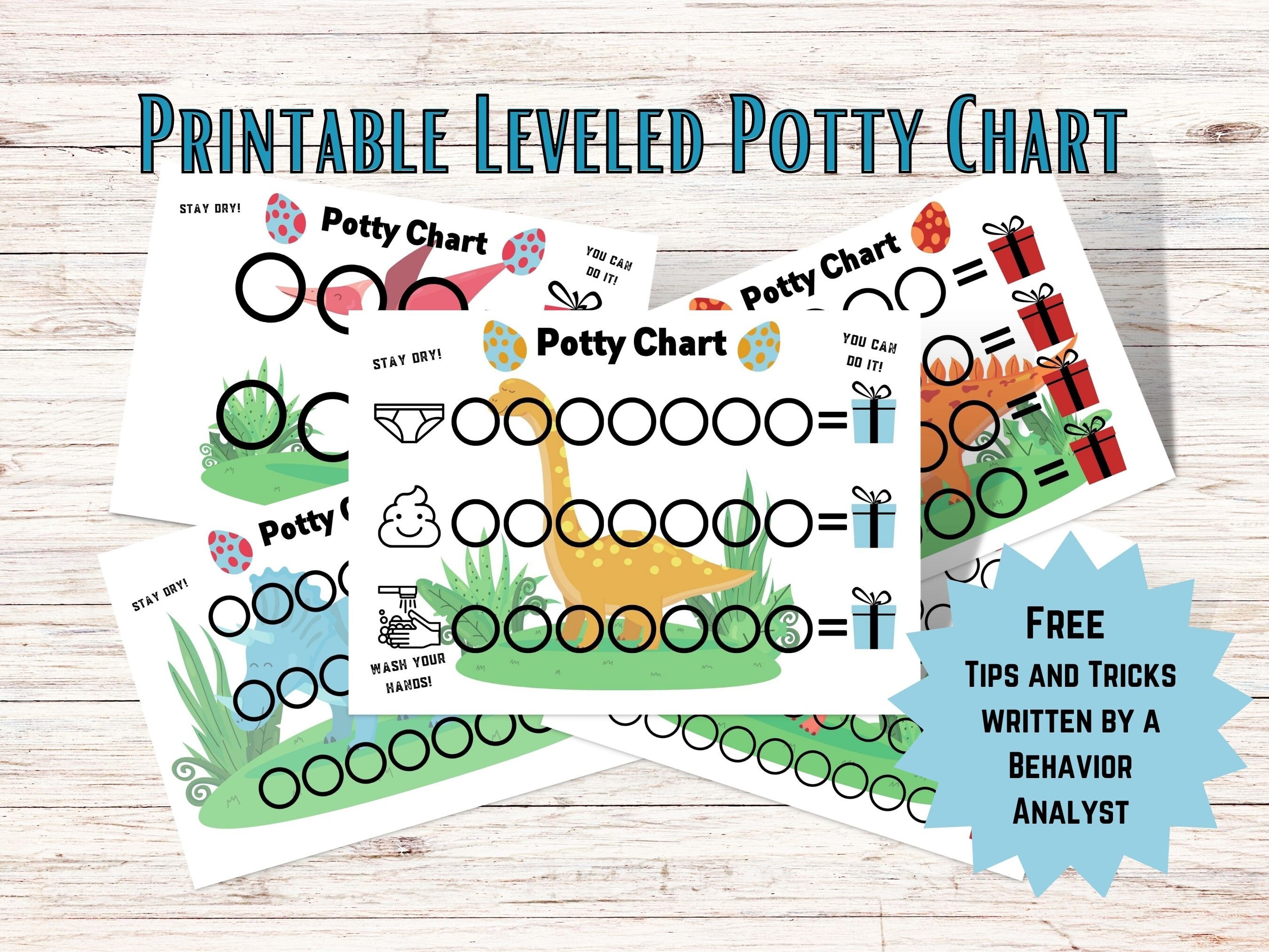 Dinosaur Potty Chart, Potty Training System, Printable Potty Training ...