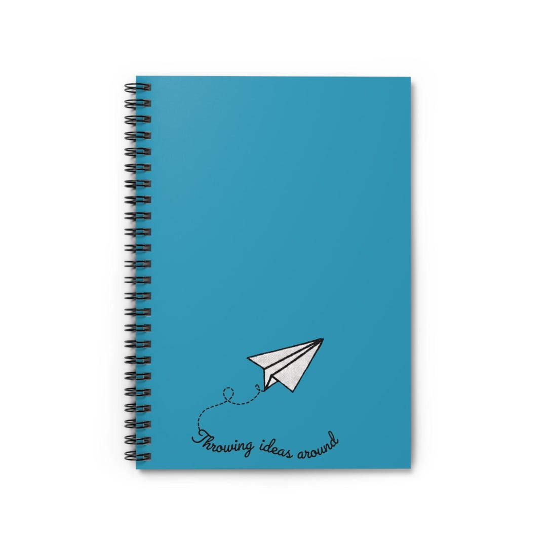 Paper Airplane 'throwing Ideas Around' Spiral Notebook | Ruled - Etsy