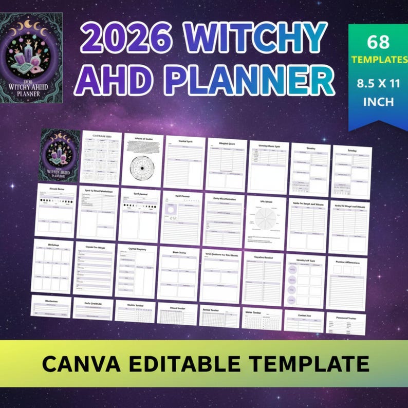 2026 Mental Health Planner Bundle – Canva Templates, ADHD & Anxiety ...
