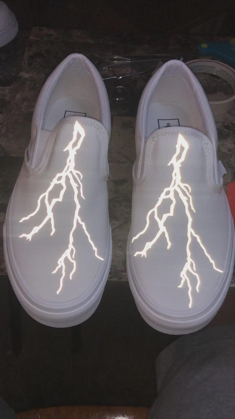 Reflective 3M Lightning Bolt Decal: Custom Shoe Vinyl Heat Transfer - Etsy