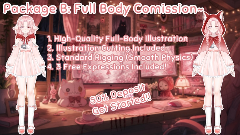 LIVE 2D Model Custom Vtuber Model Commission | Custom Character Design ...