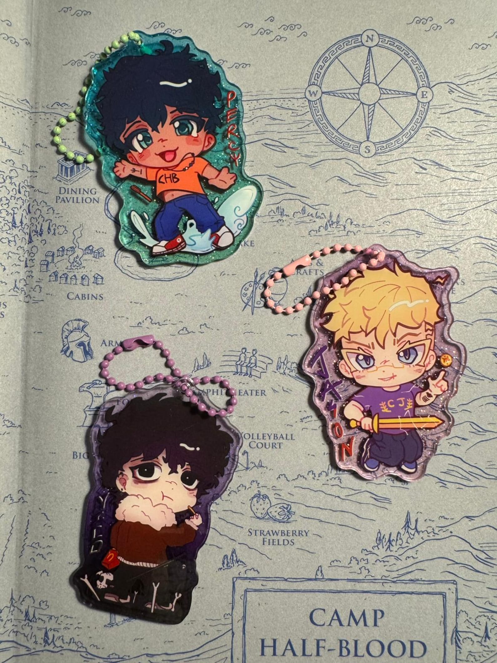 Sons of the Big Three Keychains (percy Jackson, Jason Grace, Nico Di ...