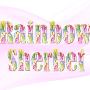 Rainbow Sherbet Font Clipart, Instant Download, Upper & Lower Case ...