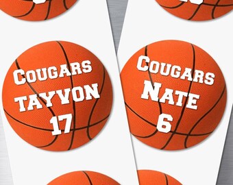 Basketball Personalized Stickers Basket Ball Birthday - Etsy