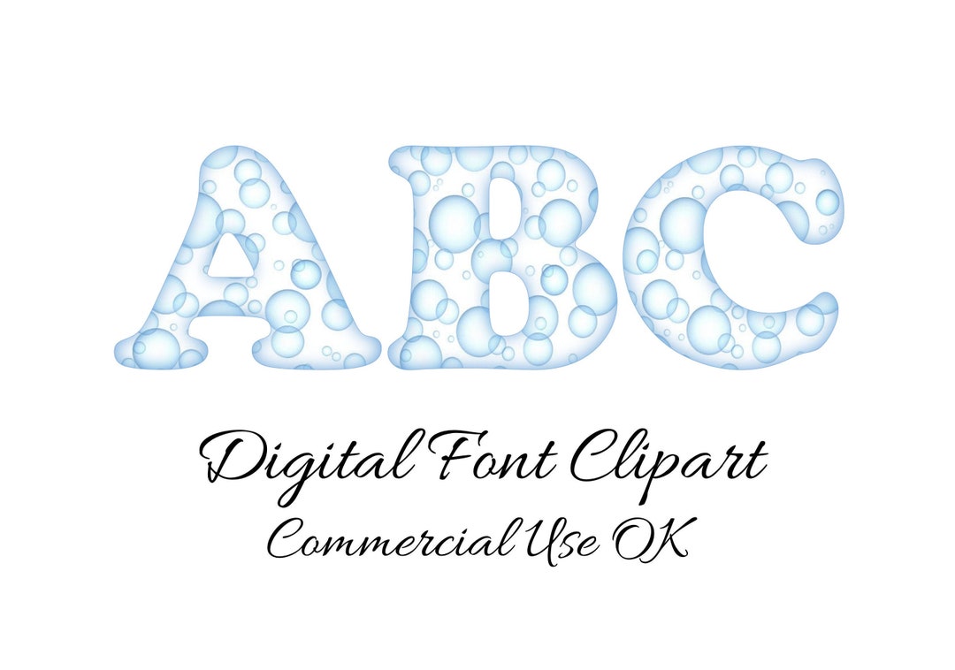 Bubbles Font Clipart, Instant Download, Upper & Lower Case Letters ...