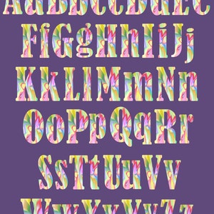 Rainbow Sherbet Font Clipart, Instant Download, Upper & Lower Case ...